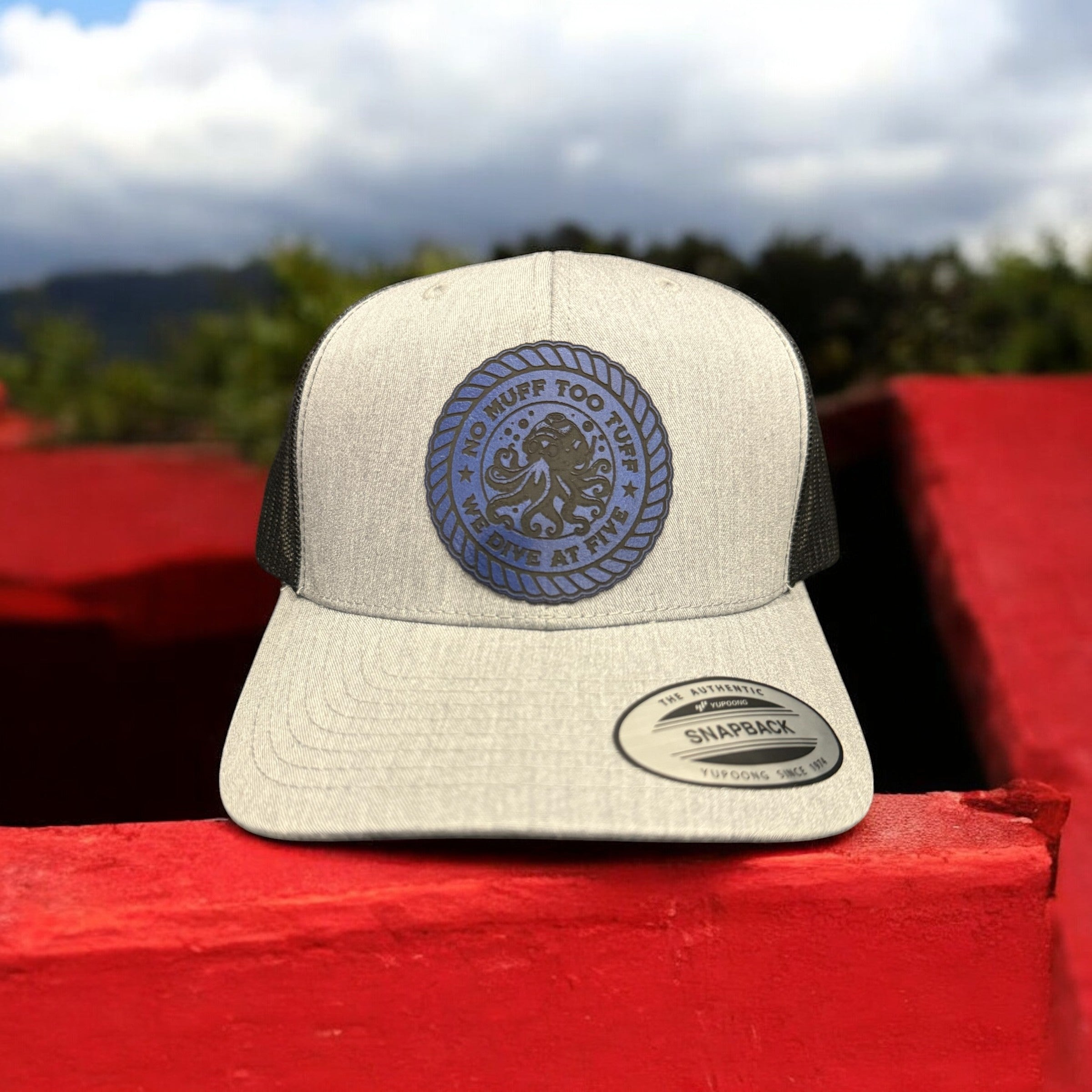 "No Muff Too Tuff – We Dive at Five" Snapback Trucker Hat ...